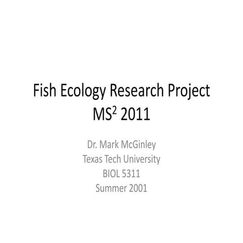 Fish Ecology Research Project | PPTX