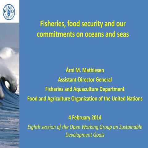 Fisheries, food security and our commitments on oceans and seas | PPTX