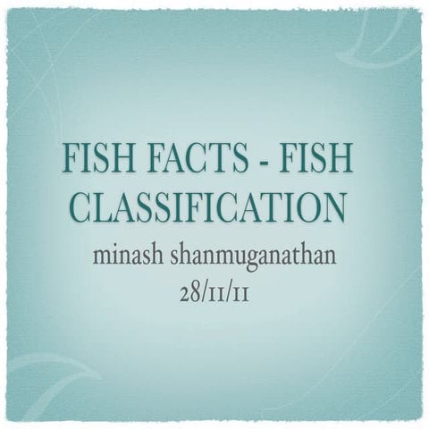 Fish classification | PPTX