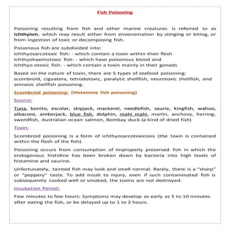 Fish poisoning | DOCX