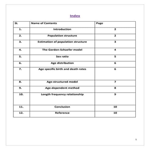 fish population dynamics, Population structure | PDF