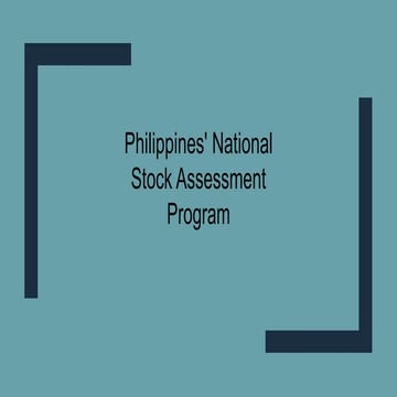 Fish Stock Assessment in the Philippines. Chapter 1 | PPTX