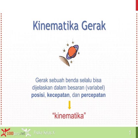 Fisika Kelas X: Kinematika | PDF