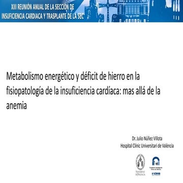 Fisiopatológia del deficit de hierro en la insuficiencia cardiaca: más ...