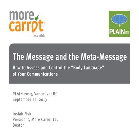 The Message and the Meta-Message | PDF
