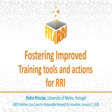 Fostering Improved Training Tools and Actions for RRI (LIBER webinar) | PDF
