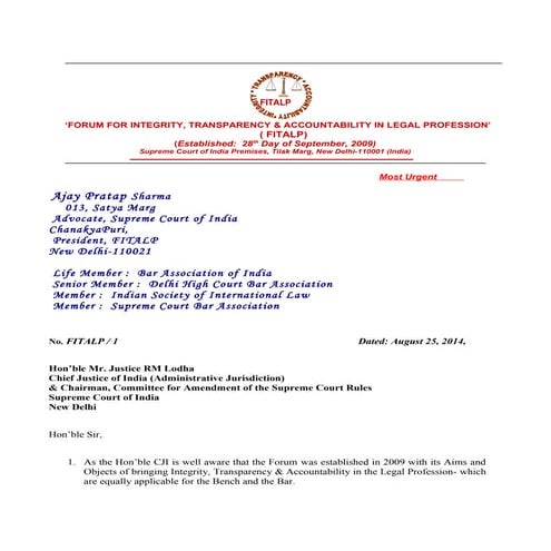 Fitalp 25082014-cji-aor | DOC | Legal Services Industry | Industries