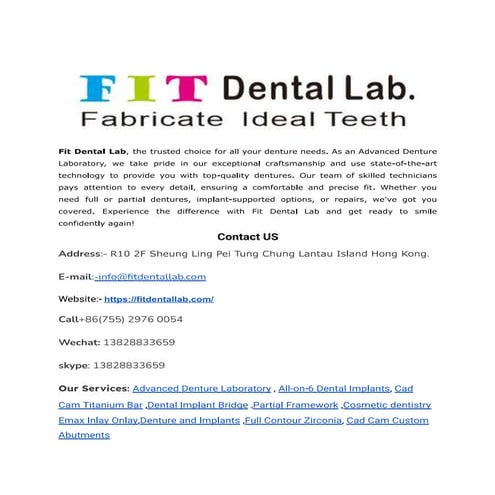 Fitdentallab Profile | PDF