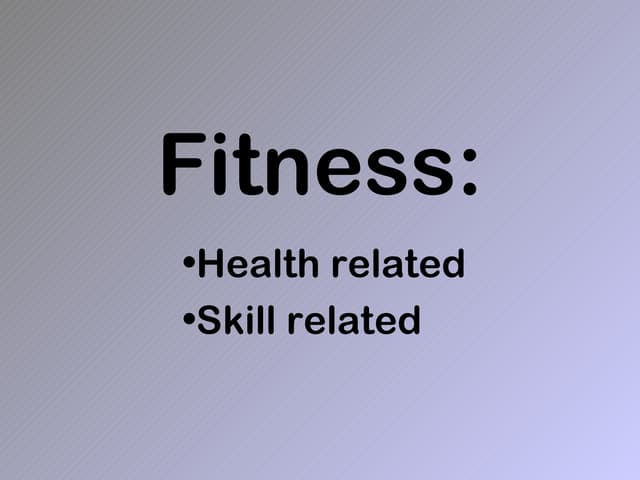 Skills Related Fitness | PPTX