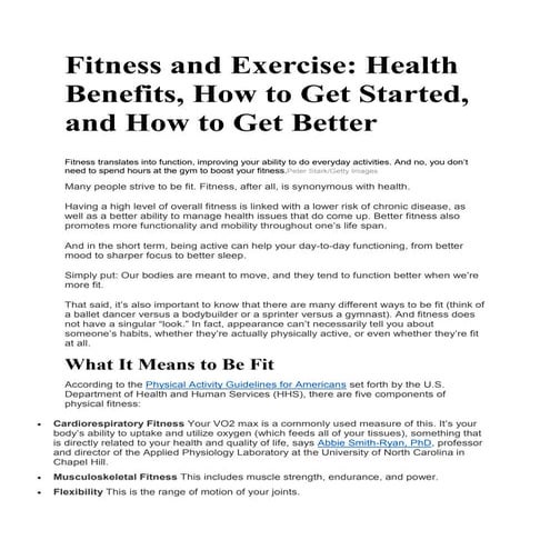 fitness and exercise ppt , its elements ts | PDF