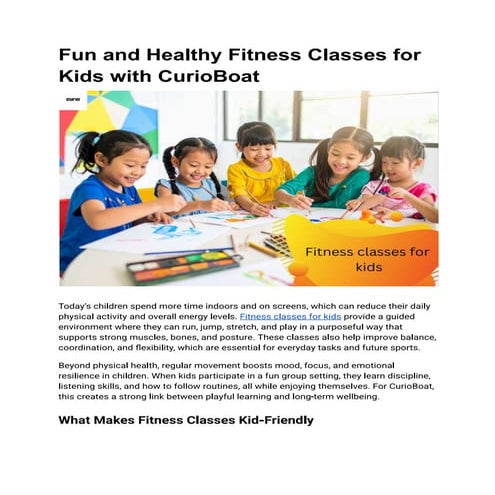 fitness classes for kids - CurioBoat..... | PDF