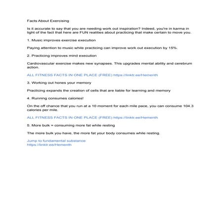 FITNESS FACTS (FREE) | PDF | Fitness and Exercise | Healthy Living