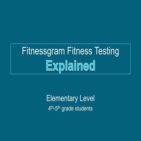 Physical Fitness Test Lecture