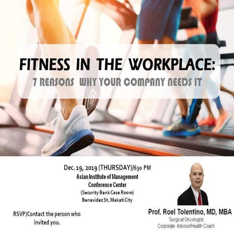 Fitness in the workplace by roel tolentino | PPT