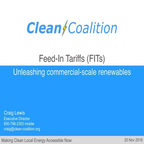 Unleashing commercial-scale renewable energy with feed-in tariffs | PDF | Power and Energy ...