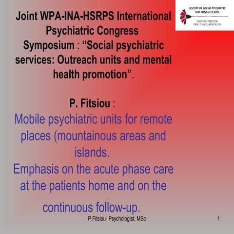 Fitsiou panagiota mobile psychiatric unit 2012 | PPT