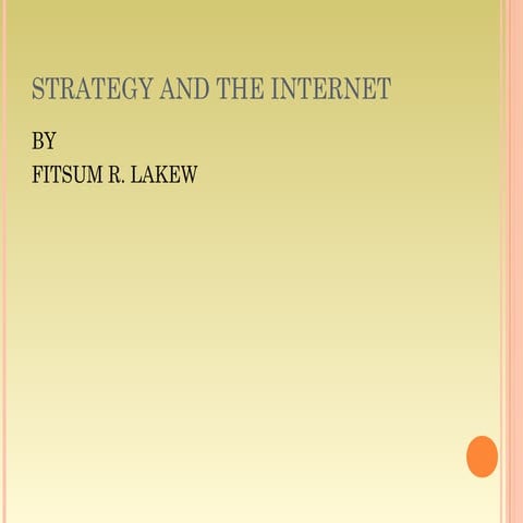 Fitsum ristu lakew strategy and the internet | PPT