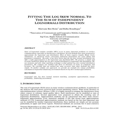 Fitting the log skew normal to | PDF | Computer Networking | Computing