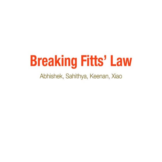 Breaking Fitts' Law | PDF