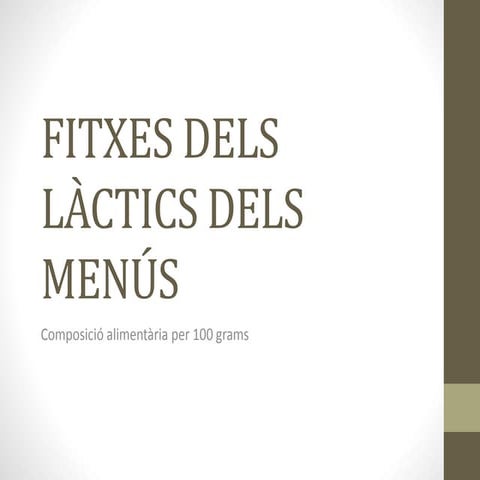 LÀCTICS ALS MENÚS | PPT