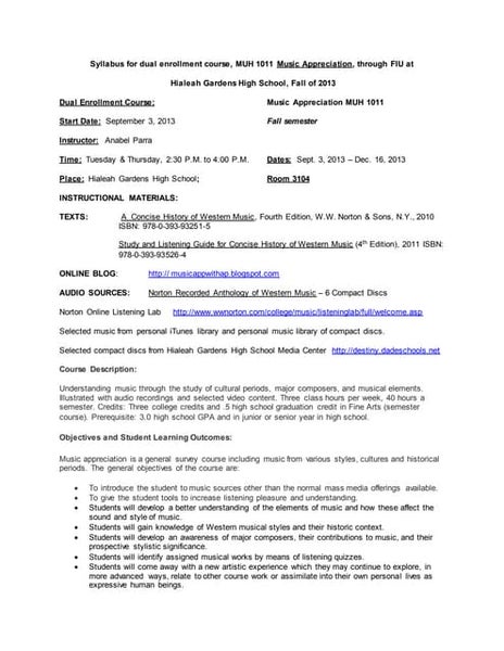 Fiu Music Appreciation Class Syllabus hghs 2014 Fall Semester fiu-music-appreciation-class-syllabus-hghs-2014-fall-semester