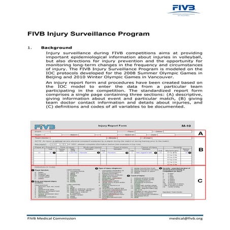 Fivb medical injury_surveillance_program_and_definitions | PDF