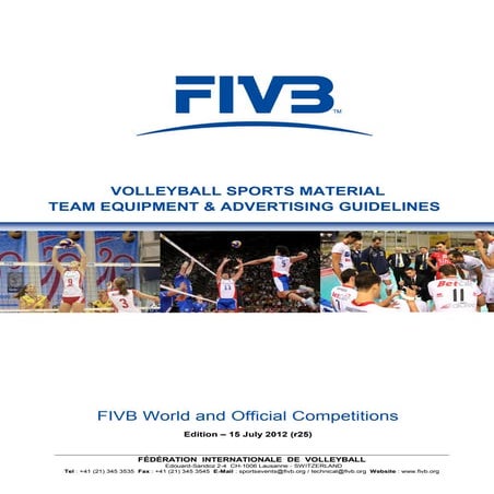 Volleyball sports material team equipment and advertising guidelines | PDF