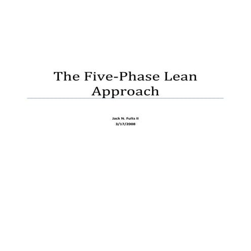 Five Phase Lean Approach | PDF