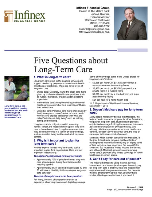 Long Term Care Overview | PDF