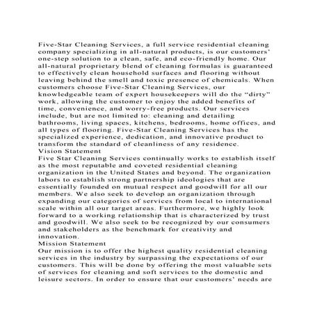 Five-Star Cleaning Services, a full service residential cleaning c.docx