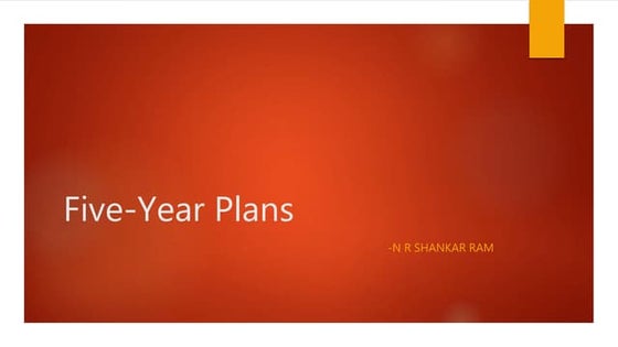 Five years plan of india | PPT