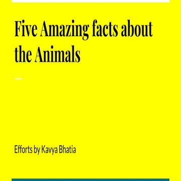 Five amazing facts about the animals | PPT
