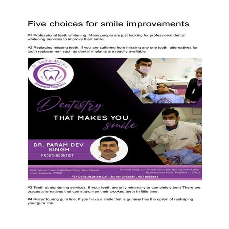 Five choices for smile improvements | PDF