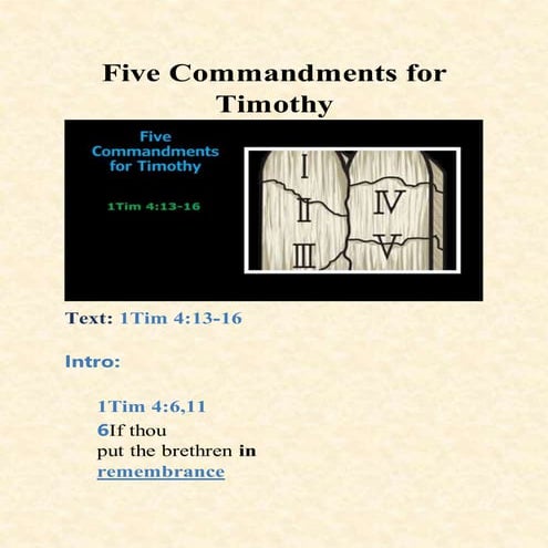 FIVE COMMANDMENTS FOR TIMOTHY | DOCX