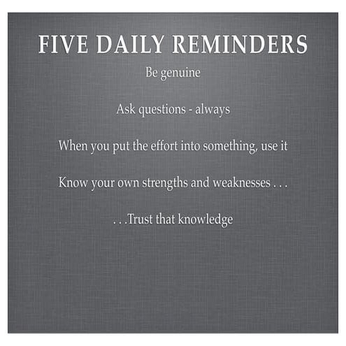 Five daily reminders | PDF