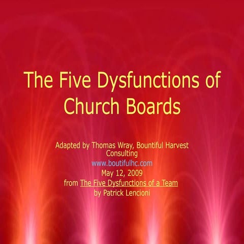 Five Dysfunctions of Church Boards | PPT