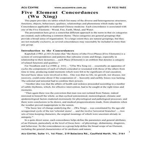 Five element concordances | PDF