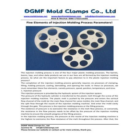 Five elements of injection molding process parameters | PDF