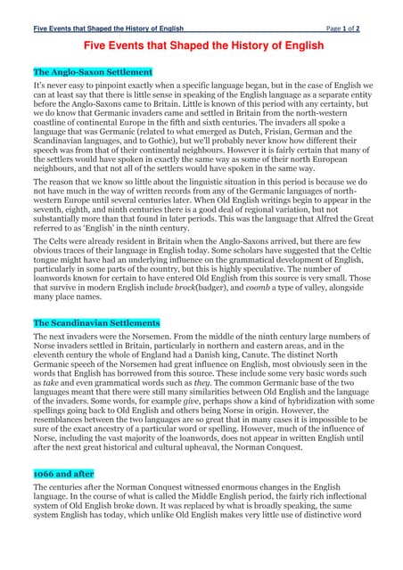 History of English Language | PPT