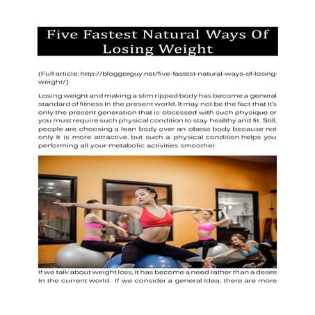 Five fastest natural ways of losing weight | PDF