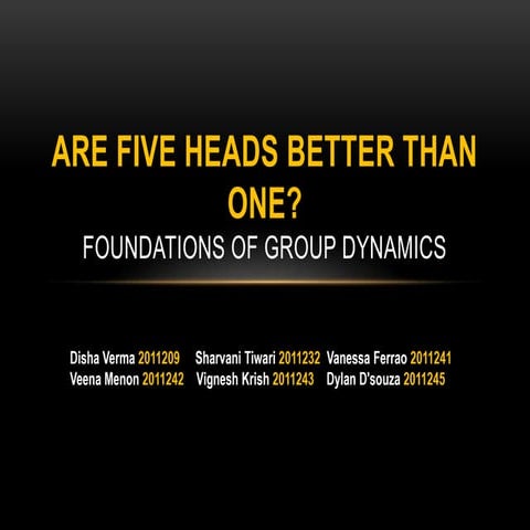 Are five heads better than one head | PPTX