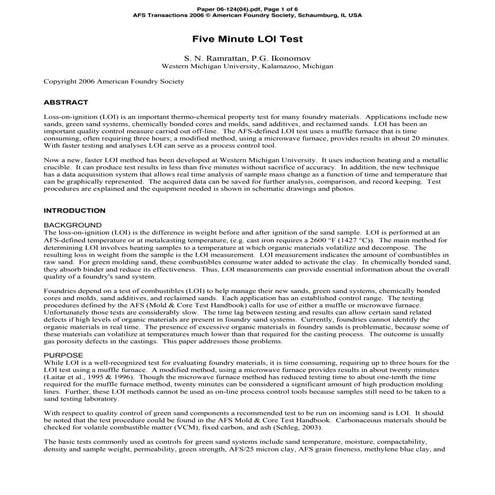 Five minute loi test | PDF