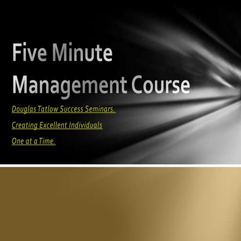 Five Minute Management Course | PPT