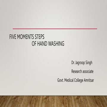 5 Moments for Hand Hygiene | PPTX