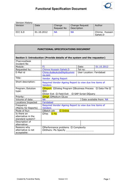 Functional specification document_template | PDF | Desktop Publishing ...