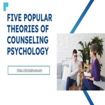 Five Popular Theories of Counseling Psychology | PPTX