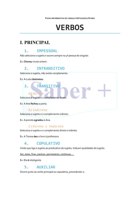Ficha informativa o verbo | PDF