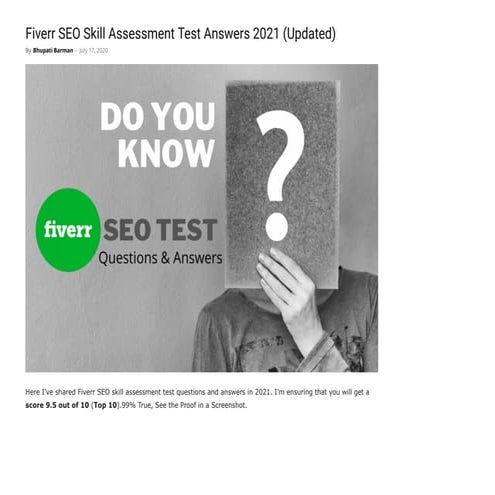 Fiverr seo skill assessment test answers 2021 (updated) editorialge | PDF