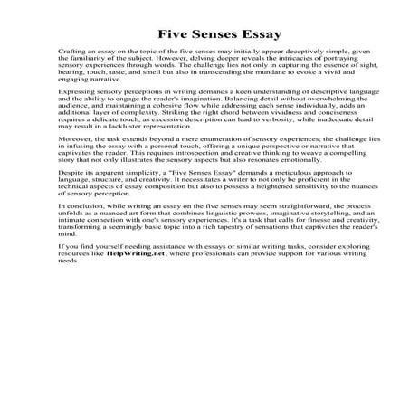 Five Senses Essay | PDF