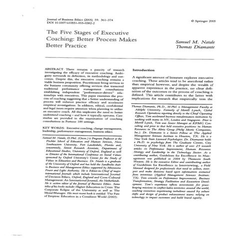 Five stages of exec coaching diamante | PDF